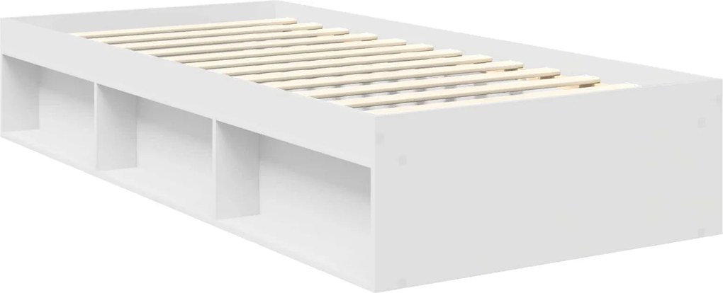 Rám postele s čelo Bílá 90 x 200 cm Masivní borové dřevo 3409408