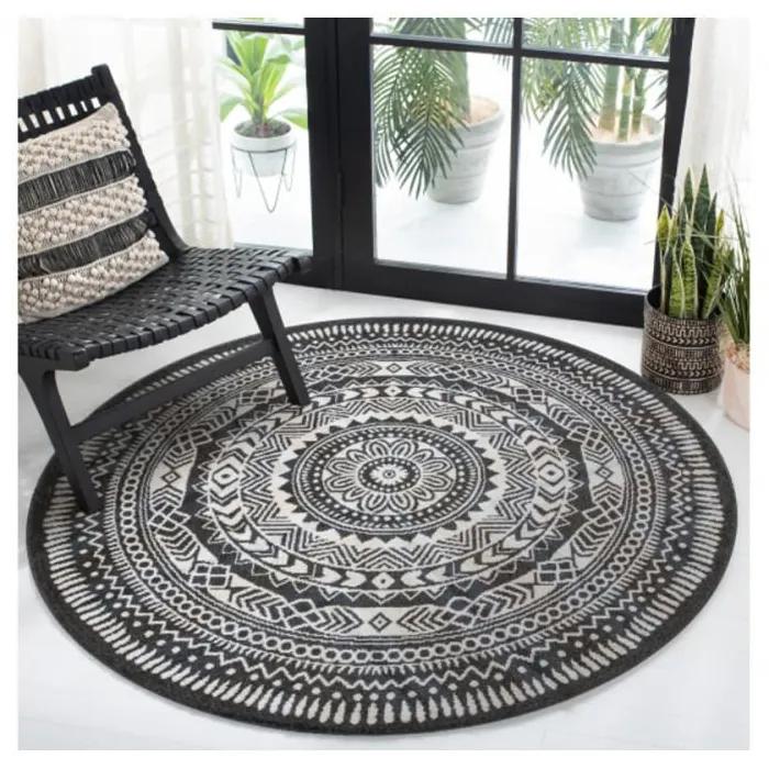 Kusový koberec Matto černý kruh 120cm