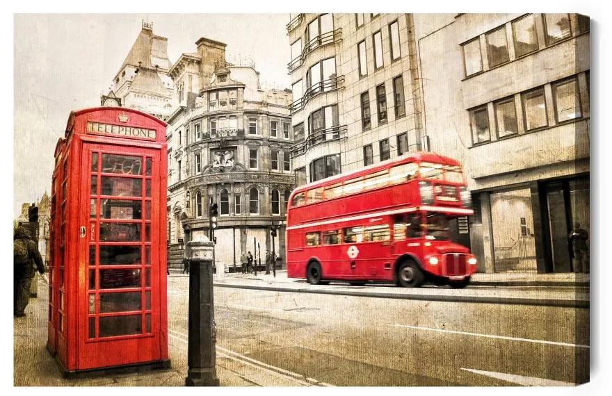 Obraz Vintage London Street Nedostatek Nedostatek Přírodní plátno 120x80