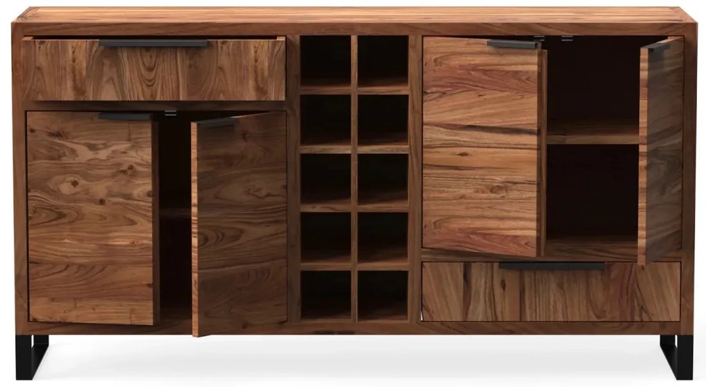furniture-nabytek.cz - Masivní příborník Sidora z akácie, lakovaný, hnědý – 160×45×84 cm