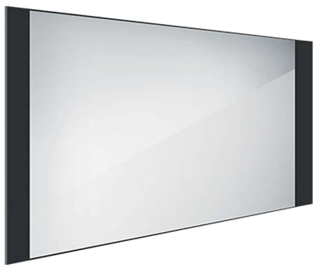Nimco Zrcadla - Zrcadlo s LED osvětlením, 120x65 cm, hliník/černá ZPC 41006-90