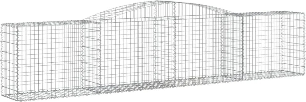 Klenuté gabionové koše 4 ks 400x50x80/100 cm pozinkované železo 3146985