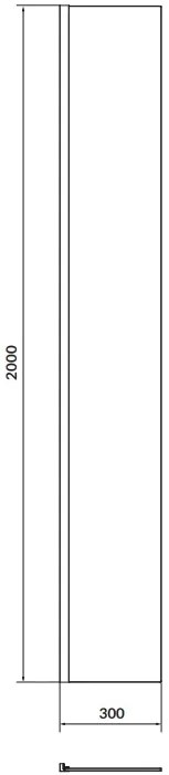 Cersanit Mille, sprchová zástěna typu Walk-In 30x200 cm, 8mm čiré sklo, černý profil, S161-015