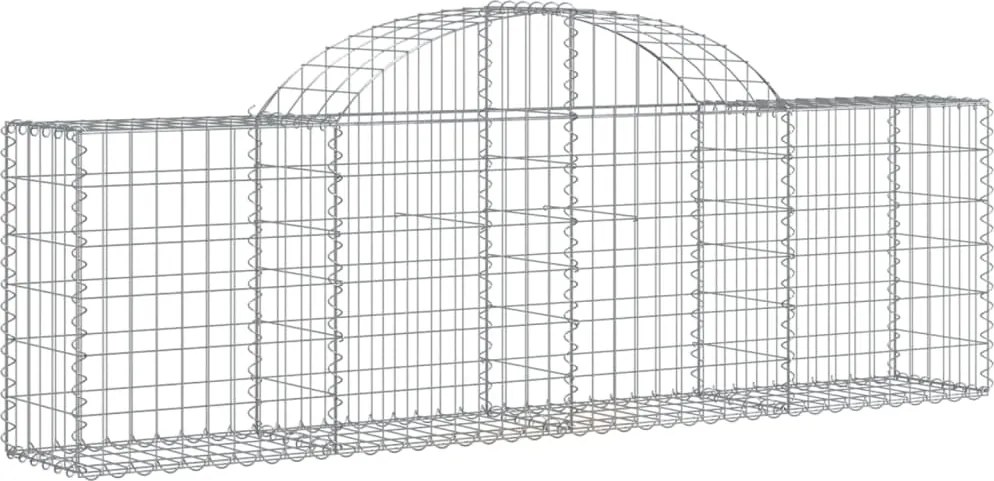 Klenuté gabionové koše 4 ks 200x30x60/80 cm pozinkované železo 3146070