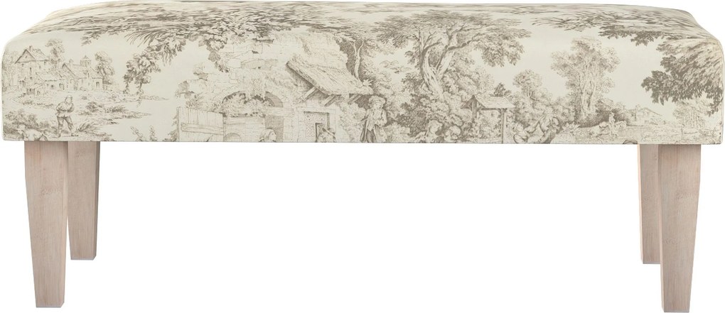 Dlouhá lavička 100x40cm barva hnědá látka vzorované