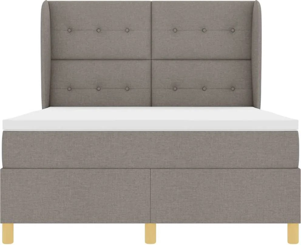 Postel s boxspringem s čelo Taupe 200 x 140 cm textil 3340757