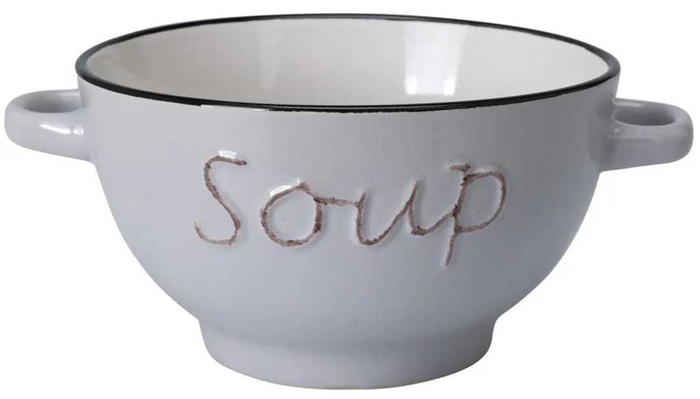 Kameninová miska na polévku SOUP 650 ml šedá