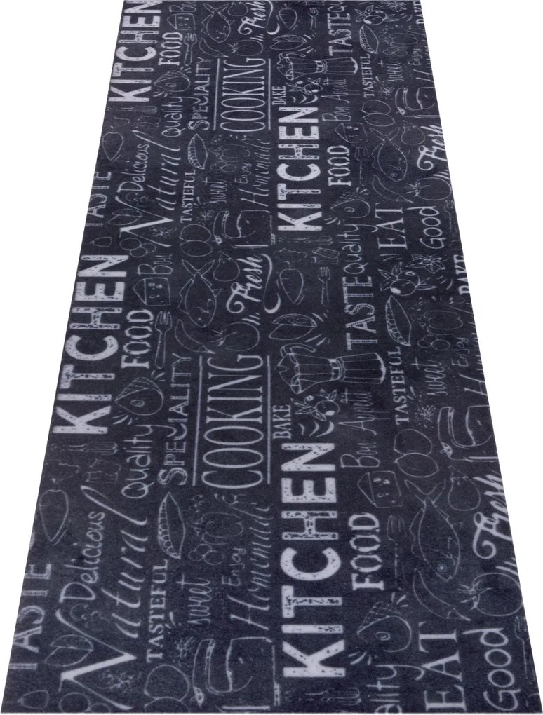 Behúň Cook & Clean 105731 Black White, 50x150, čierna, čiernobiela, kuchyňa, Hanse Home