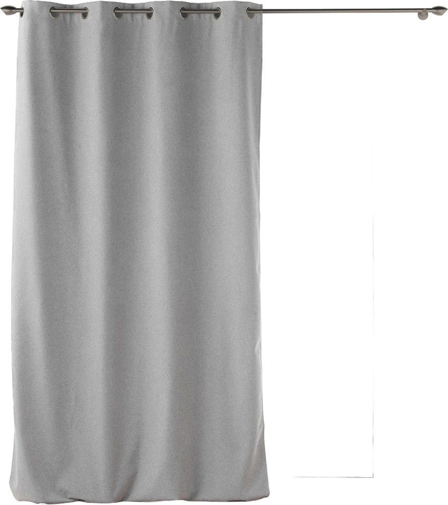 Záclona na průvlečných kroužcích JUPITER GREY, 140 x 260 cm, termoizolační