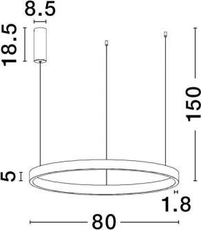 Závěsné LED svítidlo NOVA LUCE ELOWEN 77W 3000K 9345666 stmívatelné Triac