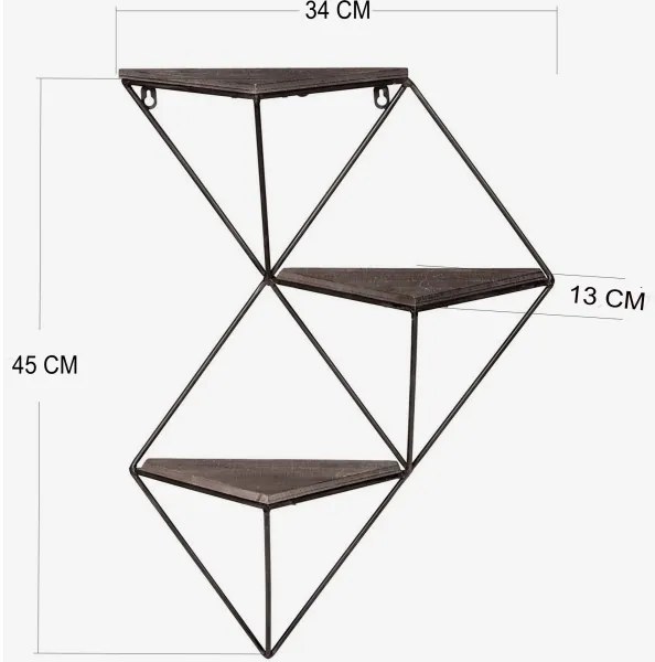 Nástěnná police 34x45 cm smrk