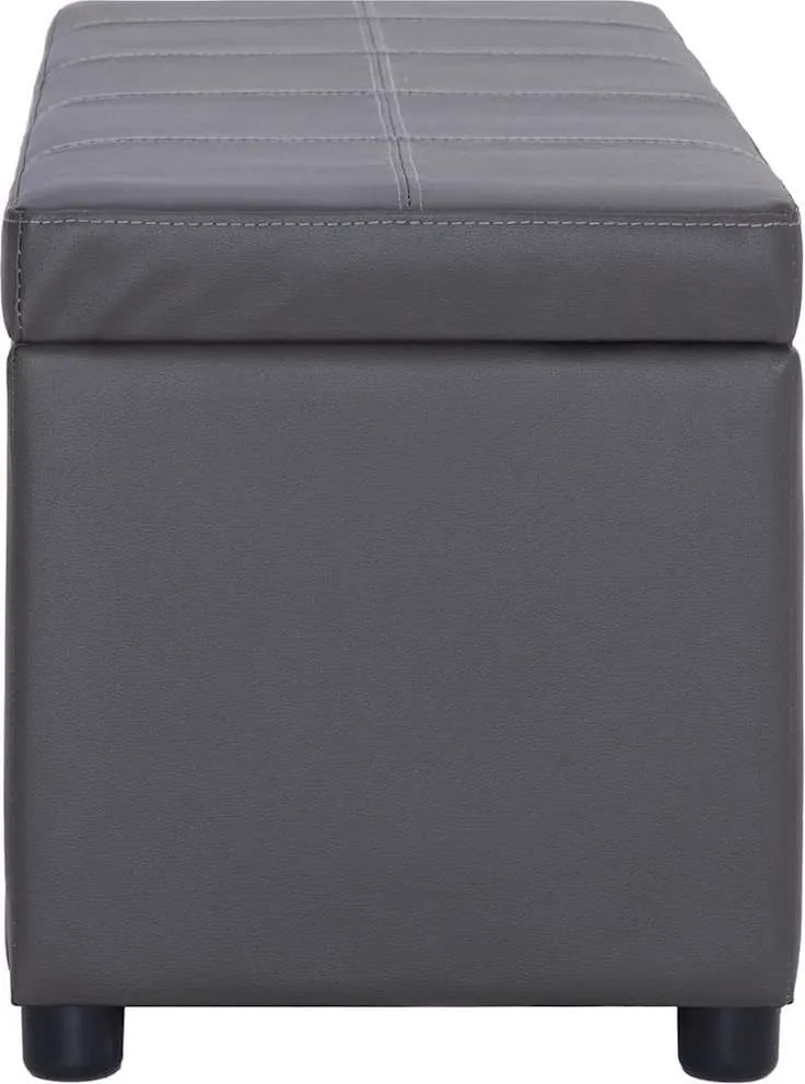Lavice s úložným prostorem 116 cm šedá umělá kůže 281312