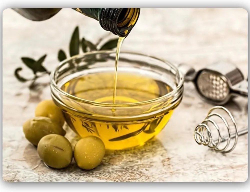 Kovový obraz olivový olej při olivách