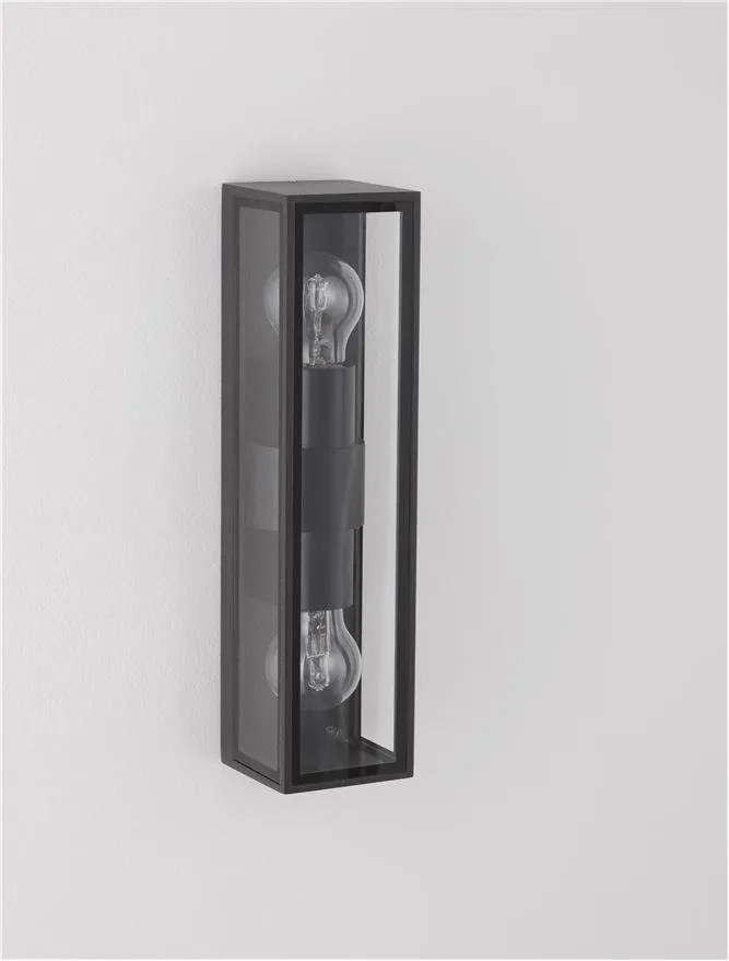 NV 9492442 Venkovní nástěnné svítidlo REGINA antracitový hliník a čiré sklo E27 2x12W 220-240V bez žárovky IP65 - NOVA LUCE