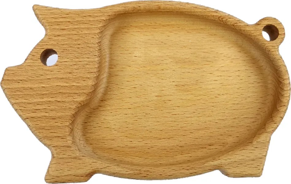 AMADEA Dřevěná miska ve tvaru prasete, masivní dřevo, rozměr 20x12,50x2 cm