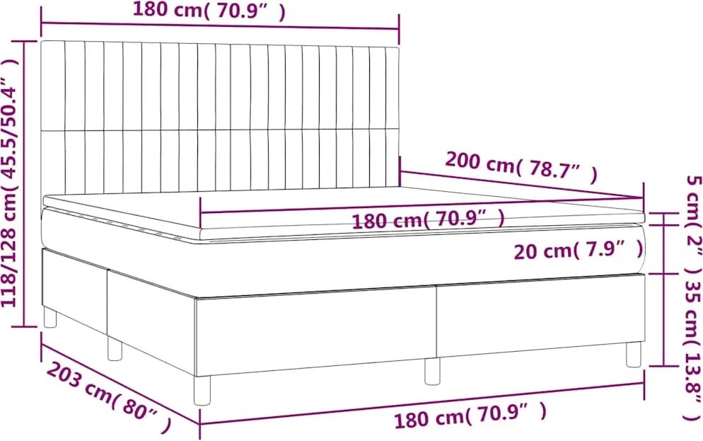 Box spring postel s matrací tmavě zelená 180x200 cm samet 3143160