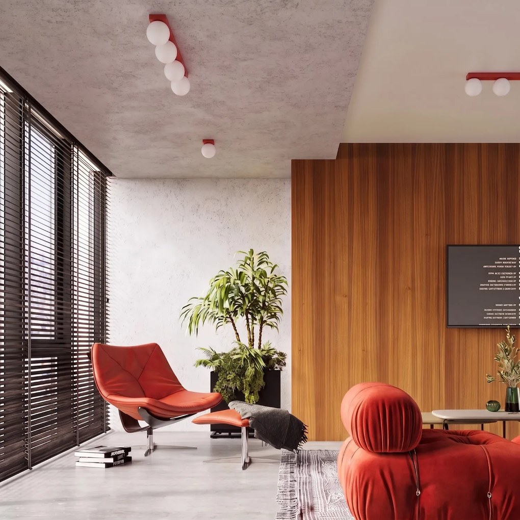 Sollux Lighting Nástěnné svítidlo YOLI 1 červené s vypínačem