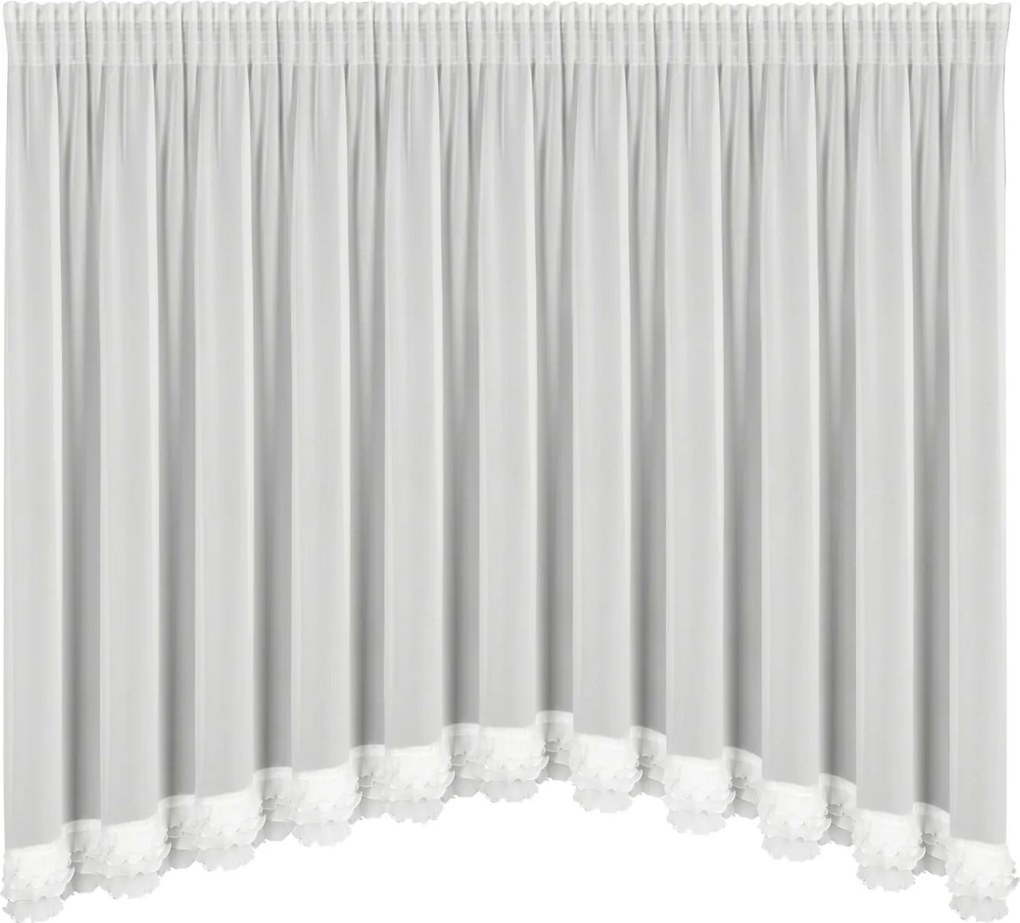ZÁCLONA NA PÁSCE LUISA 400X160 CM BÍLÁ