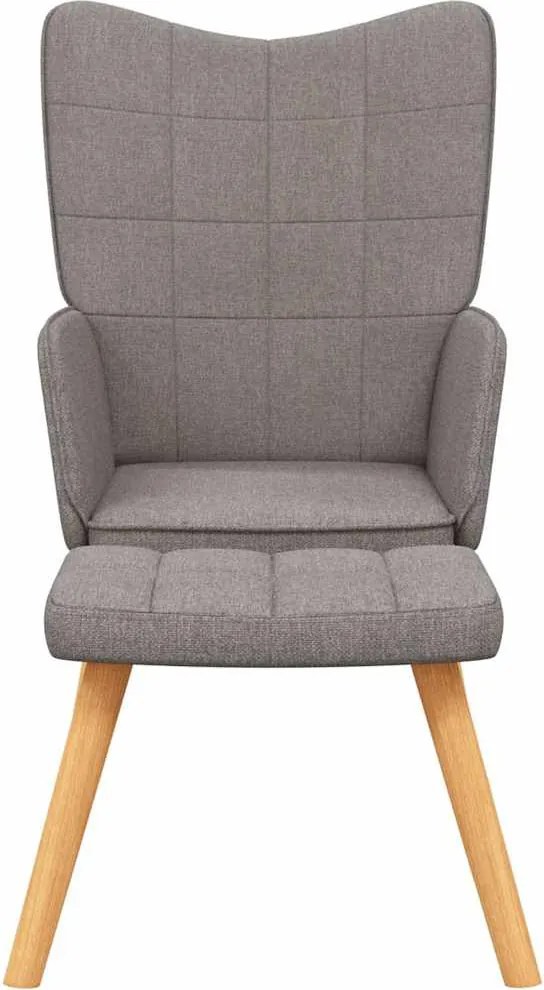 Relaxační křeslo se stoličkou taupe textil 327939