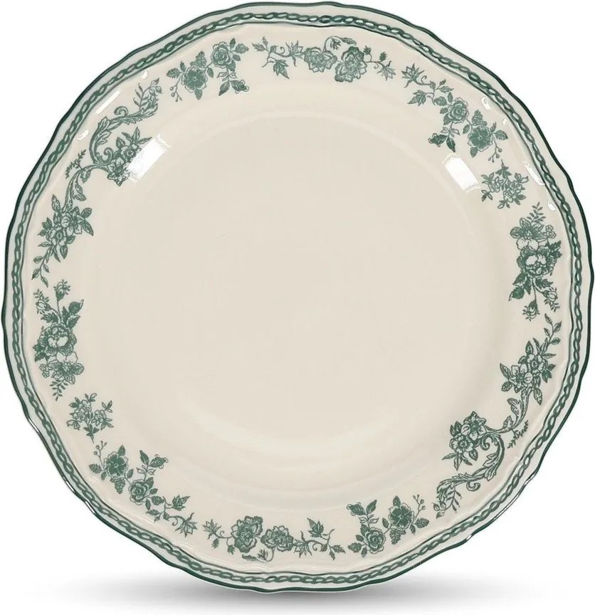 Zelený/slonovinový dezertní porcelánový talíř ø 21,5 cm Cyril – S|P Collection