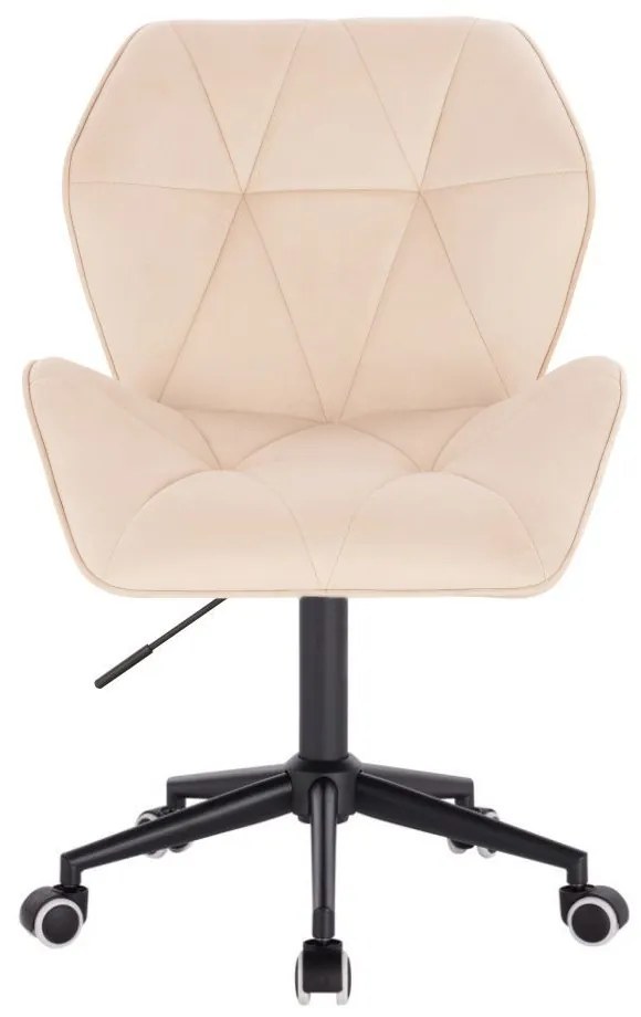 LuxuryForm DESIGN Otočná židle MILANO MAX VELUR na černé podstavě s kolečky - krémová