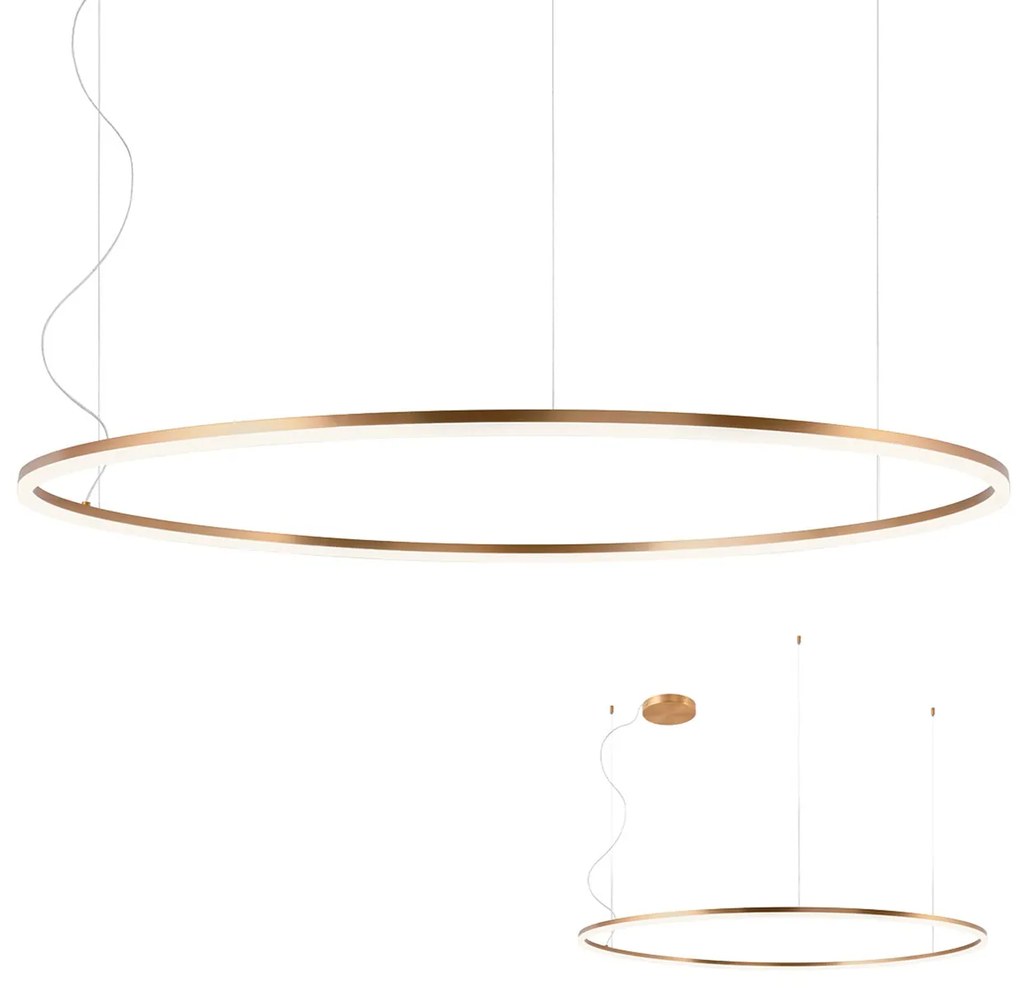 Redo 01-1921 závěsné LED stmívatelné svítidlo Orbit bronz, 110W, 4000K, ø150cm