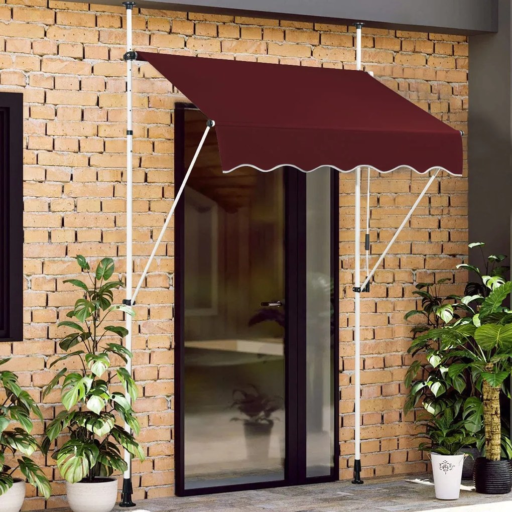 Costway 150 cm široká příchytná markýza bez vrtání, balkonová