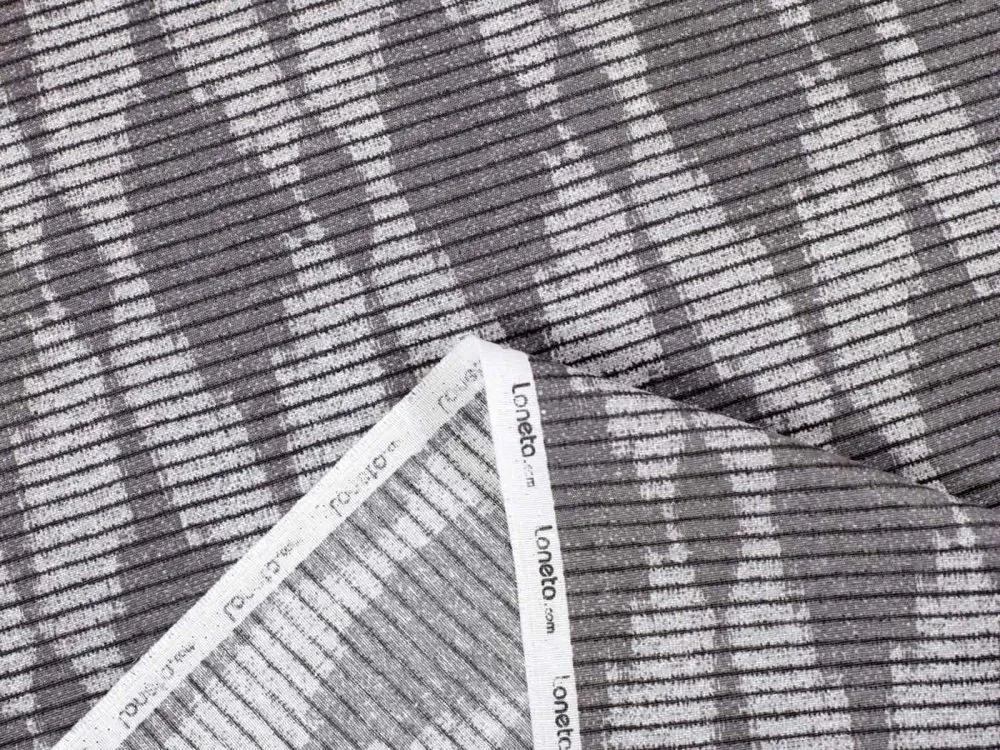 Biante Dekorační závěs Leona LN-047 Světle šedé obrazce a proužky 130x150 cm