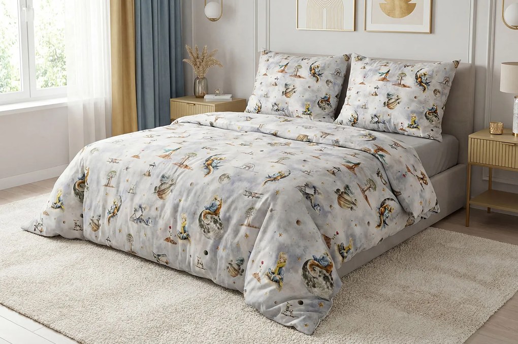 Bavlněné povlečení Zasněný Malý princ Velikost: 140 x 220 + 70 x 90