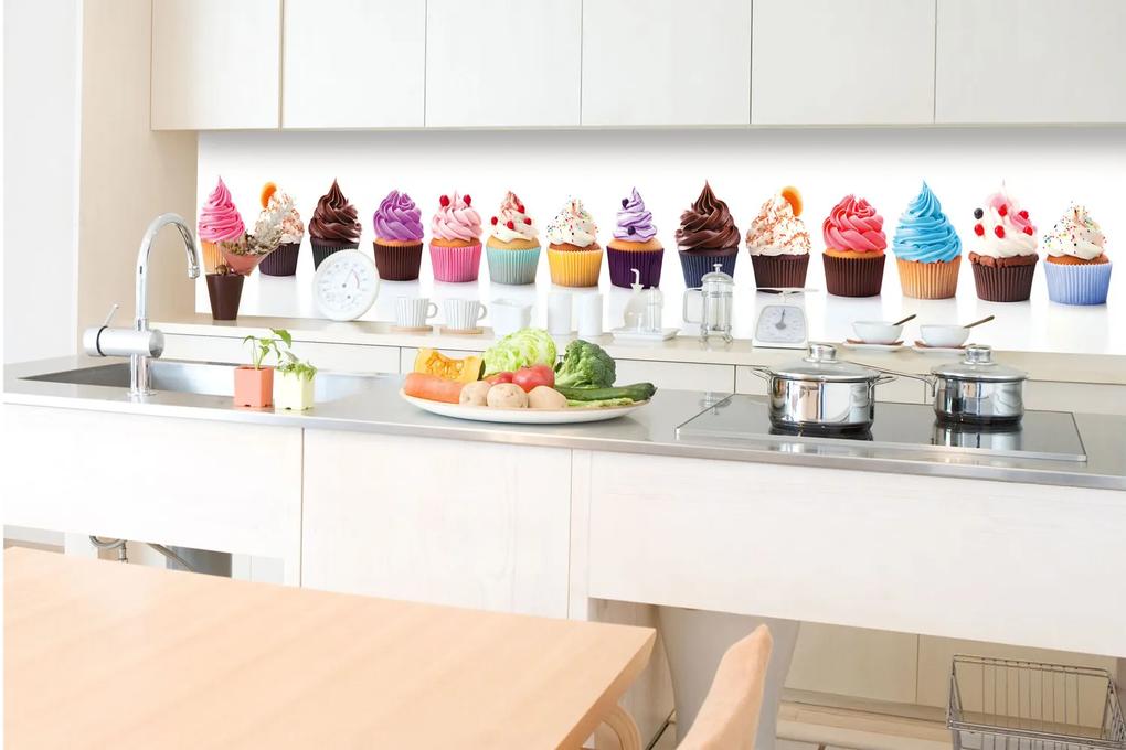DIMEX | Fototapeta do kuchyně Cupcaky KI-350-232 | 350 x 60 cm | vícebarevná