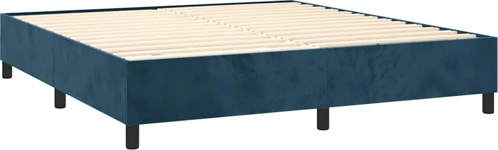 Box spring postel s matrací tmavě modrá 200x200 cm samet 3138107