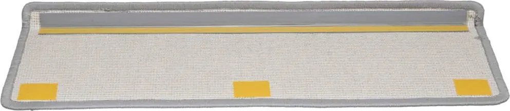 Schodové rohože 10 ks 65 x 21 x 4 cm šedé s obdélníkovým okrajem 149815