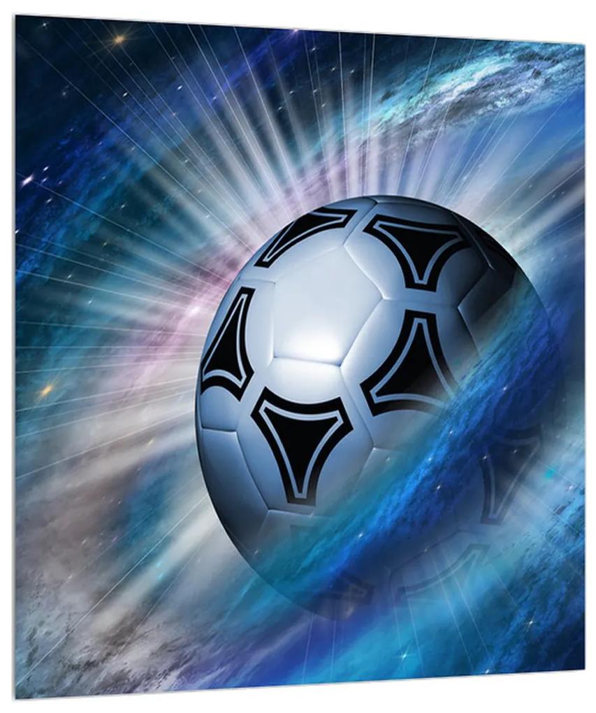Obraz fotbalového míče ve vesmíru (30x30 cm)