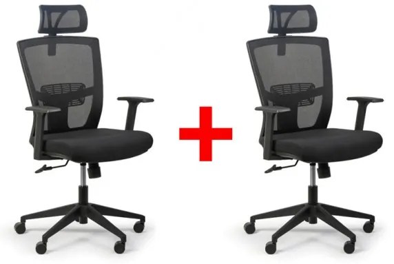 Kancelářská židle FANTOM 1+1 ZDARMA, černá