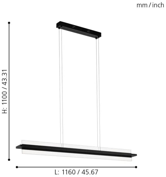 Eglo 98495 - LED Stmívatelný lustr na lanku SPADAFORA LED/15W/230V