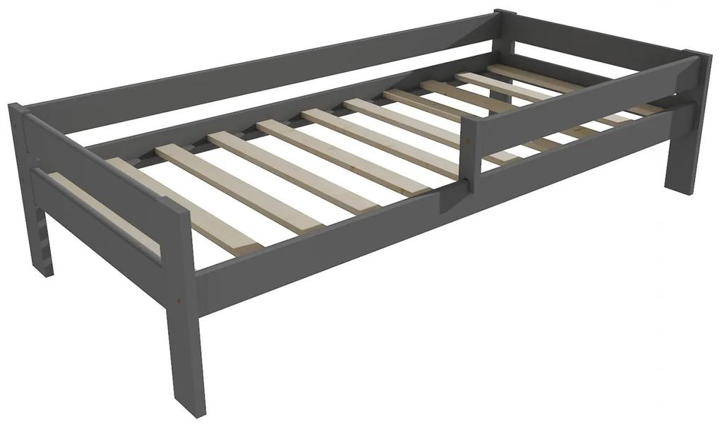 Dětská postel se zábranou VMK006C KIDS (Barva dřeva: barva šedá, Rozměr: 80 x 200 cm)