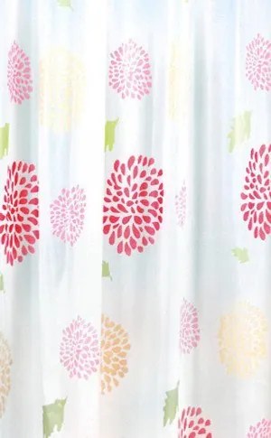Aqualine Aqualine, Sprchový závěs 180x200cm, vinyl, květovaný, červená, ZV015