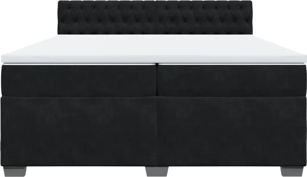 Box spring postel s matrací černá 200x200 cm samet 3286410