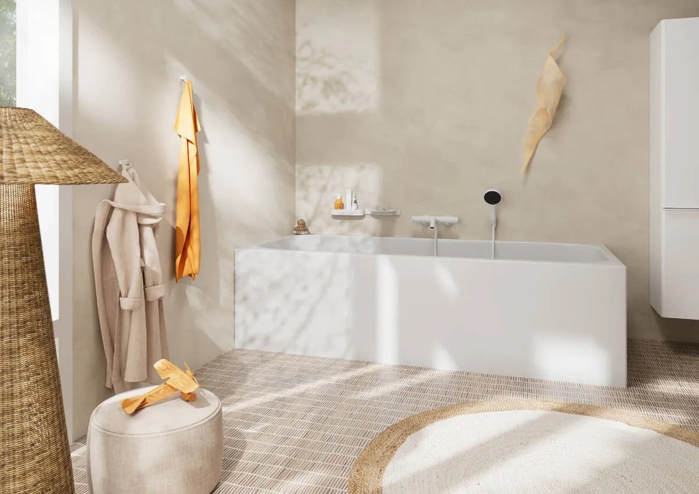 Hansgrohe Tecturis S, páková vanová baterie nástěnná, bílá matná, HAN-73422700