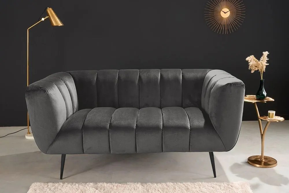 Designová sedačka Nikolai 165 cm šedý samet