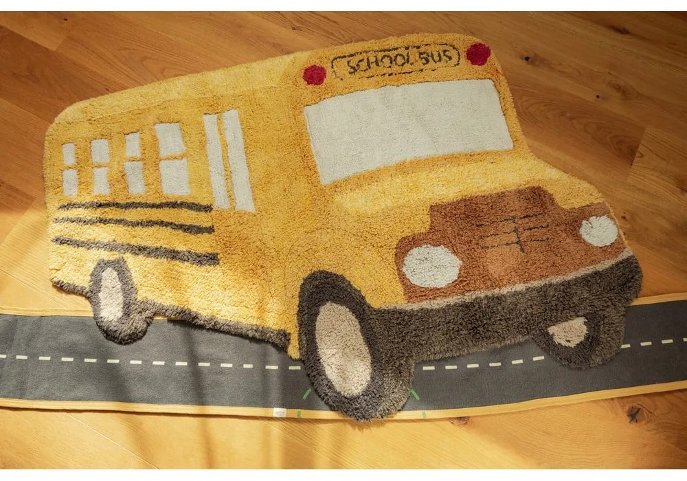 Okrově žlutý pratelný/ručně tkaný bavlněný dětský koberec 90x130 cm School Bus – Lorena Canals