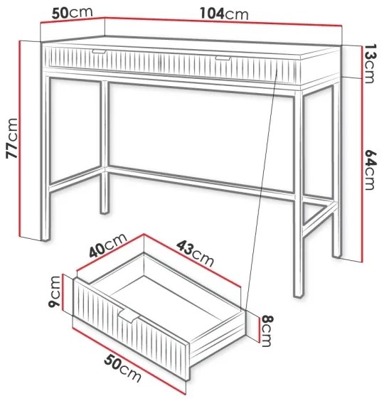 Konzolový stolek NOVA 77x104 cm bílá/zlatá