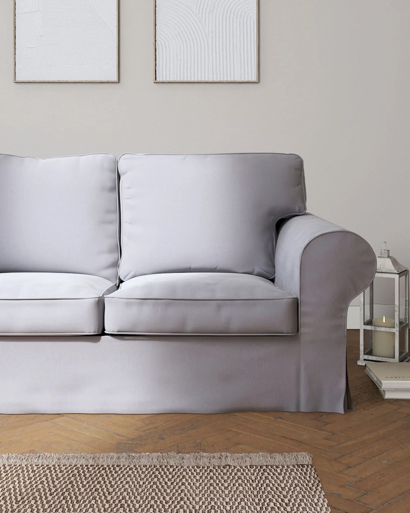 Potah na pohovku IKEA Ektorp 3-místná, rozkládací STARÝ MODEL PIXBO barva šedá látka lesklé, sametová