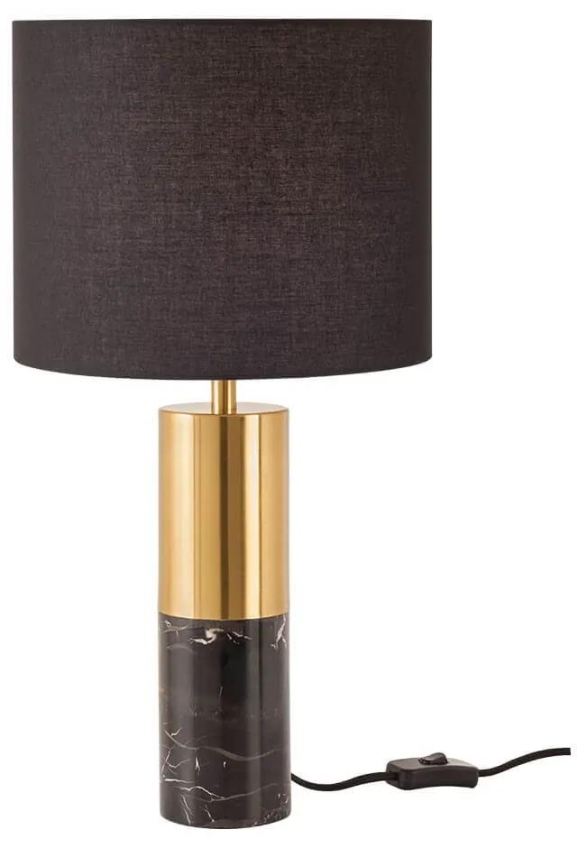 Černozlatá stolní lampa do ložnice APUA 48 cm