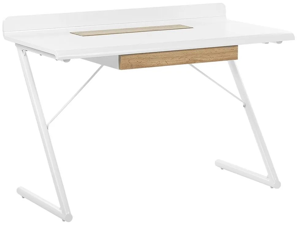 Psací stůl 120 x 60 cm světlé dřevo/bílý FOCUS Beliani