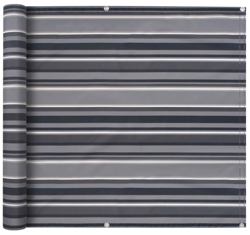 Balkónová zástěna z oxfordské látky - 90x400 cm | šedý proužek