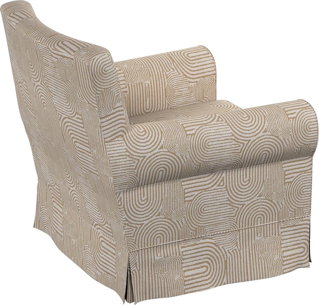 Potah na křeslo IKEA Ektorp Jennylund barva béžová látka pletený vzor, vzorované