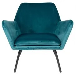 Lounge křeslo BON VELVET WHITELABEL, blue White Label Living 3100100