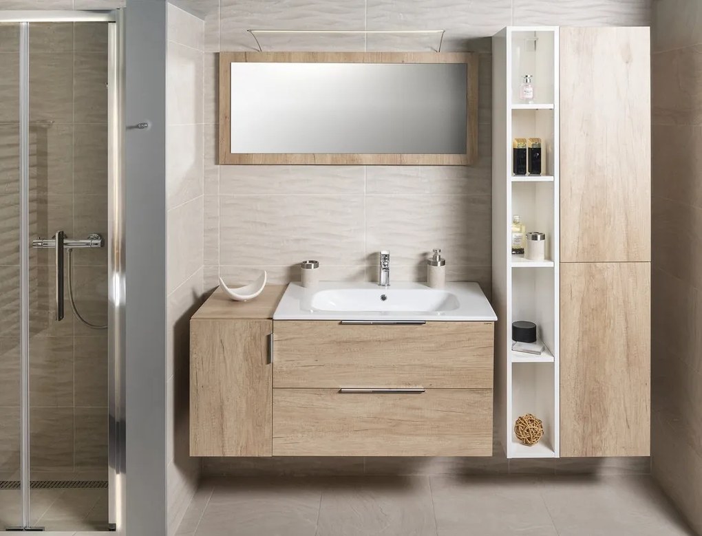Sapho Espace koupelnová skříňka vysoká 35 x 172 x 32 cm 2x dvířka levá/pravá dub cuneo hnědá ESC230-2525