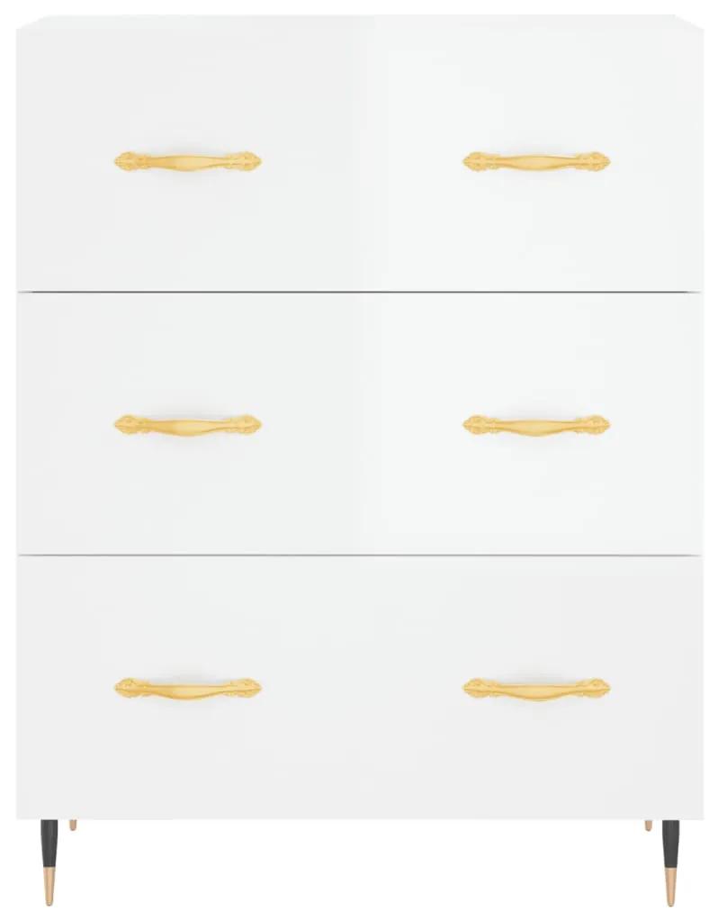 Skříň highboard lesklá bílá 69,5 x 34 x 180 cm kompozitní dřevo,  3199731